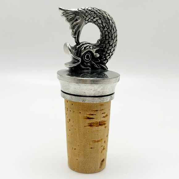Unknown | Dining | Vintage Solid Pewter Medieval Sea Monster Wine Cork ...